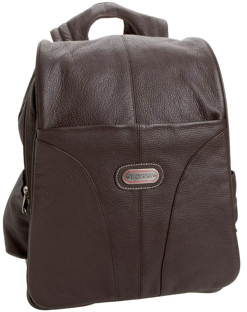 Leather Laptop Backpack in Black (Dark Chocolate) - Walmart.com