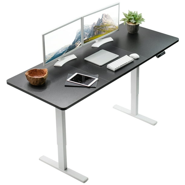 VIVO Electric 71” x 30” Stand Up Desk Workstation, Black Table Top ...