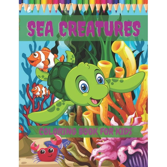 Kawaii Coloring for Kids Ocean Activity Sheets : Sea Creatures Coloring ...