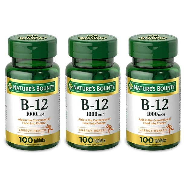 Vitamina B12 Nature's Bounty, tabletas de 1000 mcg, 100 unidades, x3 ...