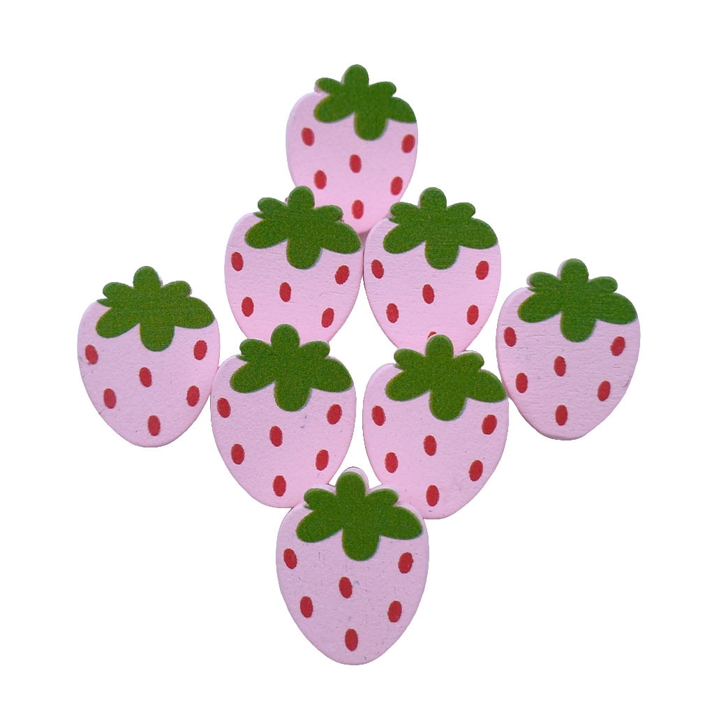 Linyer 50 Pieces Strawberry Buttons Crafts Accessories Sewing Fastener ...