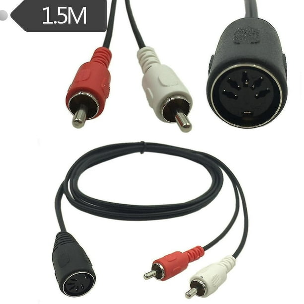 Din 5 Pin To Rca Cable,1ft 5 Pin Din Female To 2 Rca Male Audio Cable ...