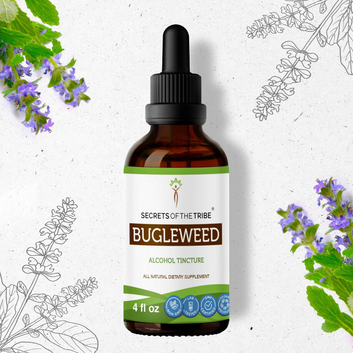 Bugleweed Tincture Alcohol Extract, Organic Bugleweed (Ze Lan, Lycopus ...