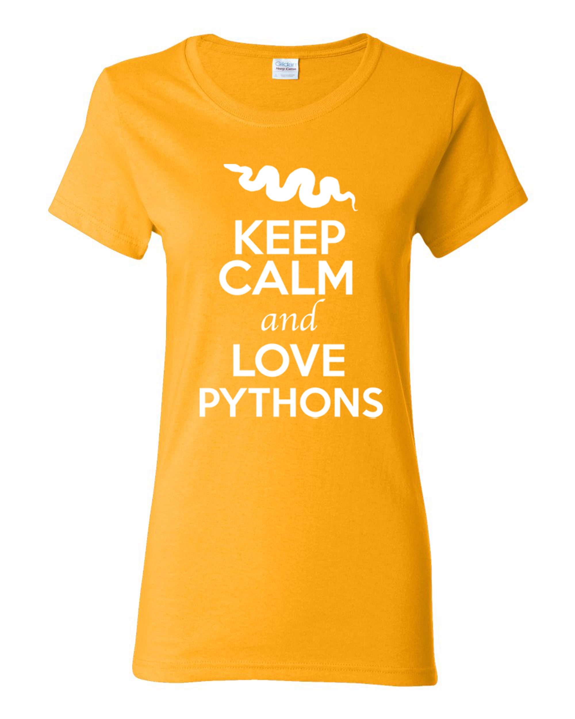 Ladies Keep Calm And Love Pythons Snake Animal Lover T-Shirt Tee ...