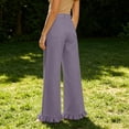 APEXFWDT Wide Leg Pants Women High Waisted Ruffle Hem Dress Pants ...