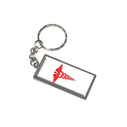 Caduceus Medical Symbol Red Doctor Md Rn Emt Keychain Key Chain Ring ...