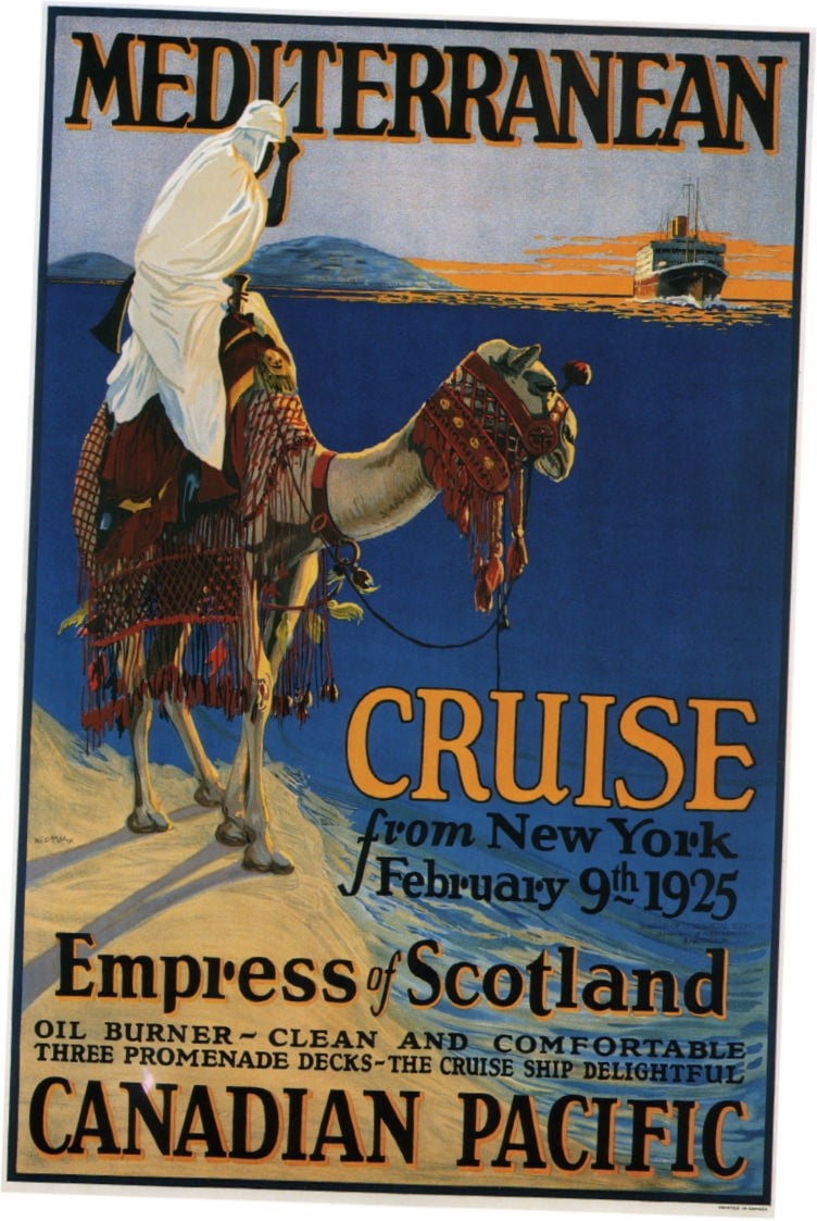 Canadian Pacific Mediterranean Cruise Lines 1925 Poster 16in x 24in ...