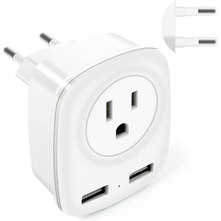 European Travel Plug Adapter, International Power Adaptor 3 in 1 EU ...