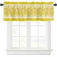 Easter Curtain Valances for Windows, Spring Plants Yellow Flowers Daisy ...