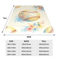 Baseball Throw Blanket, Watercolor Flower Sports Flannel Fleece Blanket ...