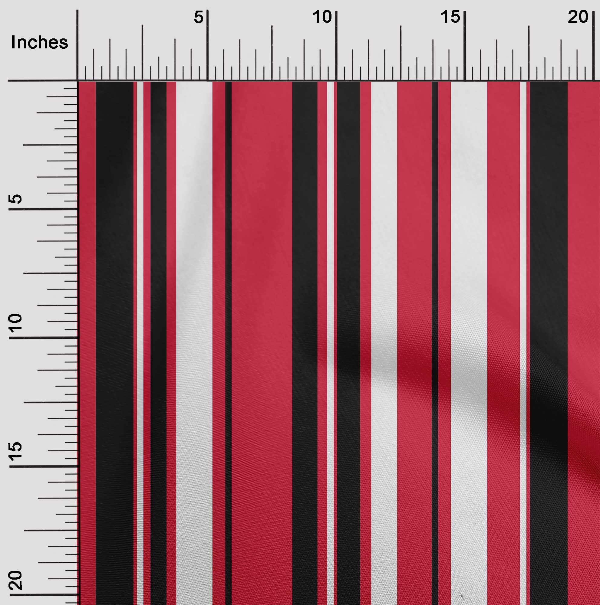 oneOone Cotton Silk Bright Red Fabric Stripes Dress Material Fabric ...