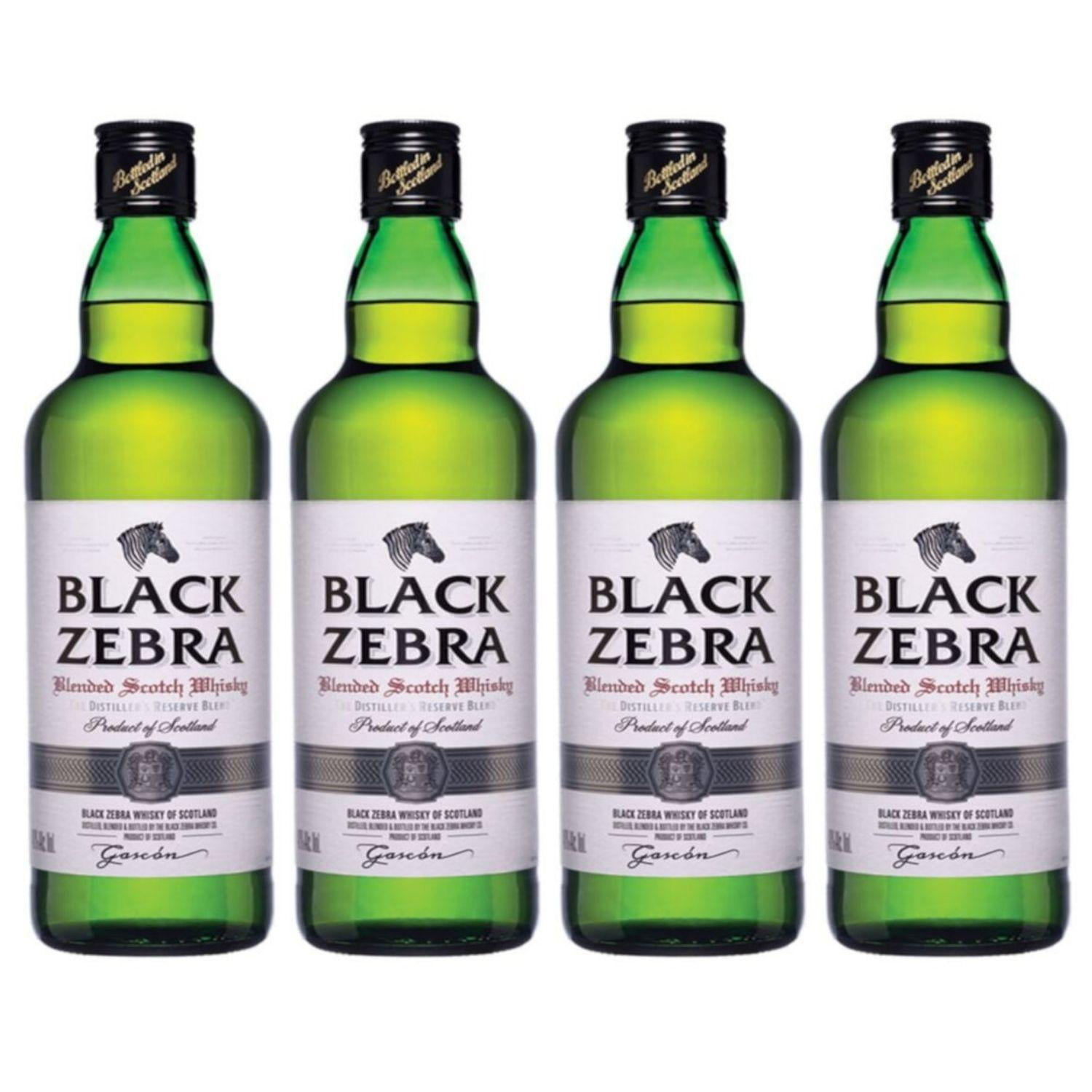 Pack de 4 Whisky Black Zebra 1.5 L | Bodega Aurrera en línea