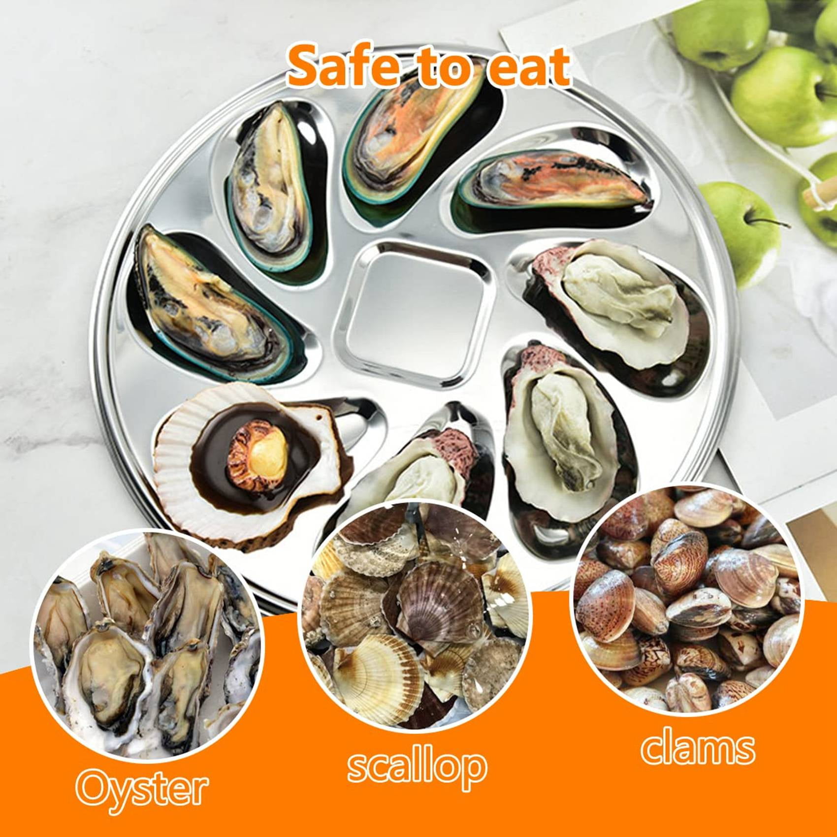 Click here for Unbranded 4pcs Oyster Plate Stainless Steel Oyster... prices