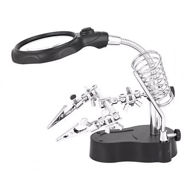Soldering Magnifier Station,Helping Hand Adjustable LED Magnifier ...