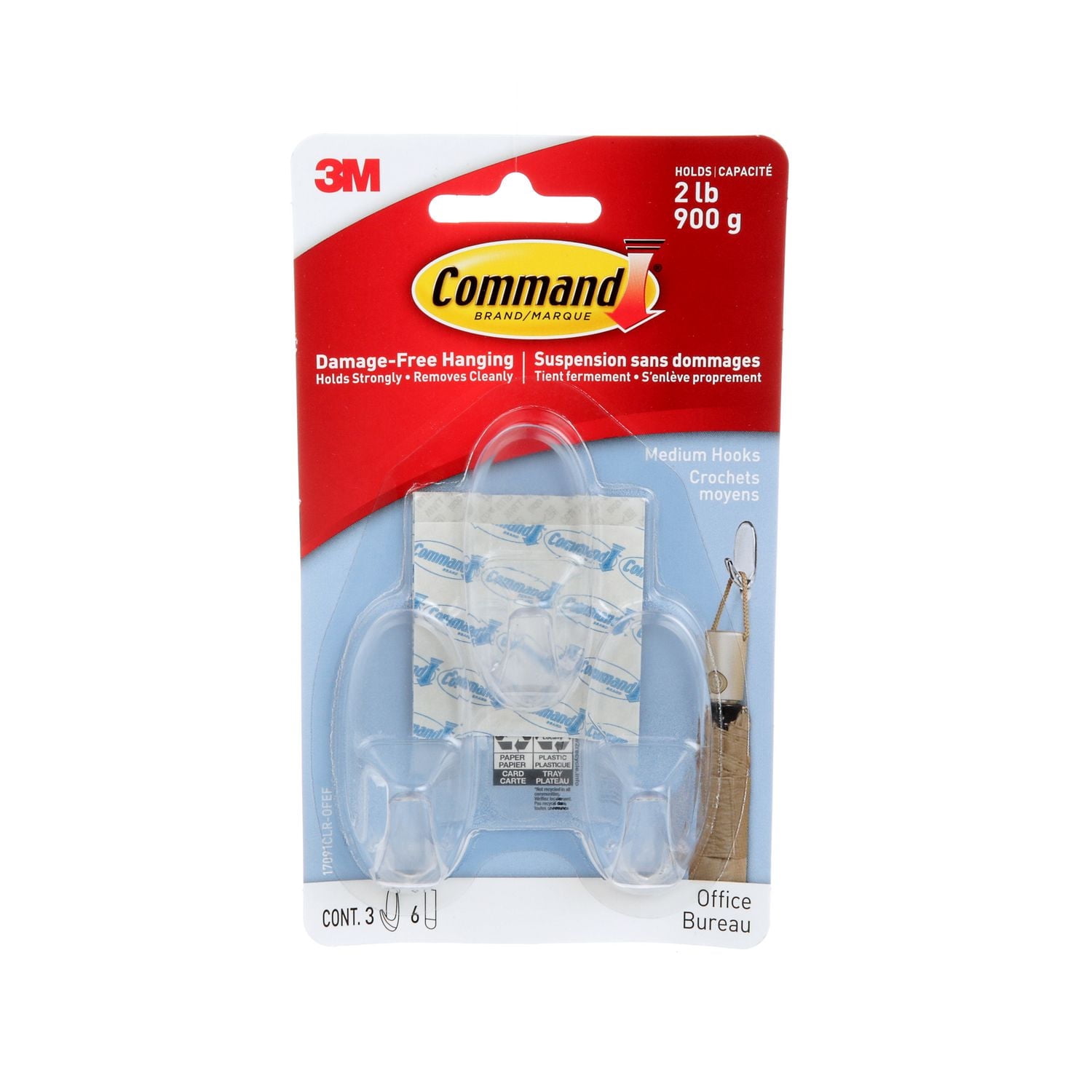 Click here for Command Hooks 17091clr-Ofef  Clear  3 Hooks/6 Stri... prices