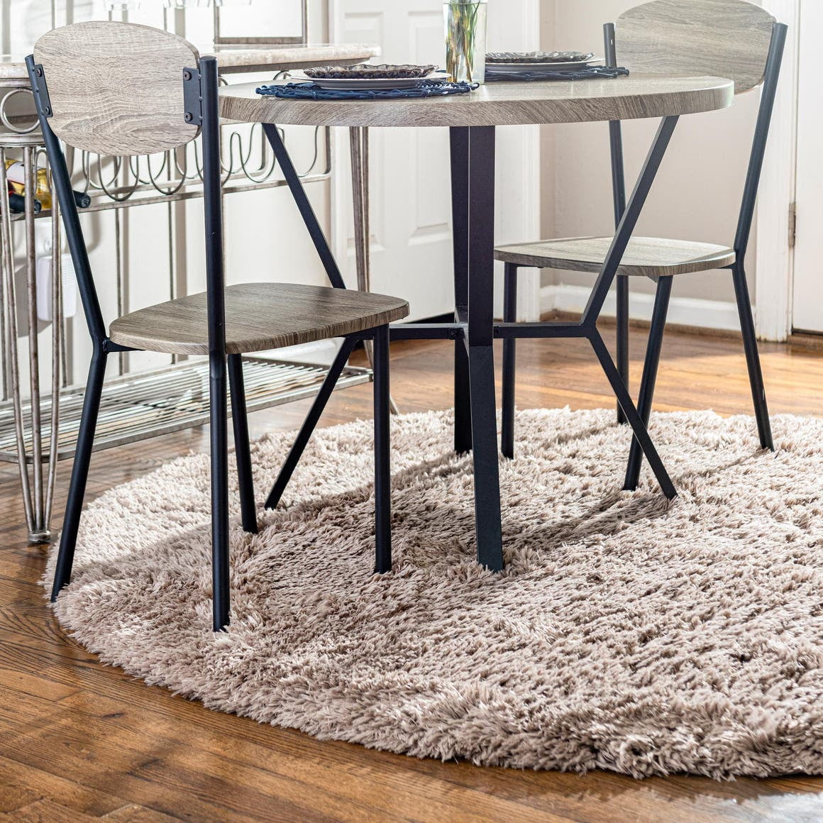 Infinity Collection Solid Shag Round Rug by Rugs.com ‚Äì Khaki 4' Round ...