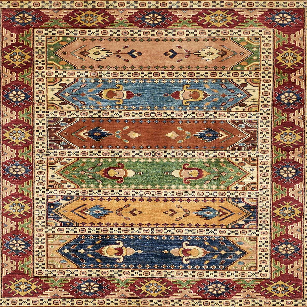 Ahgly Company Indoor Square Abstract Metallic Gold Abstract Area Rugs ...