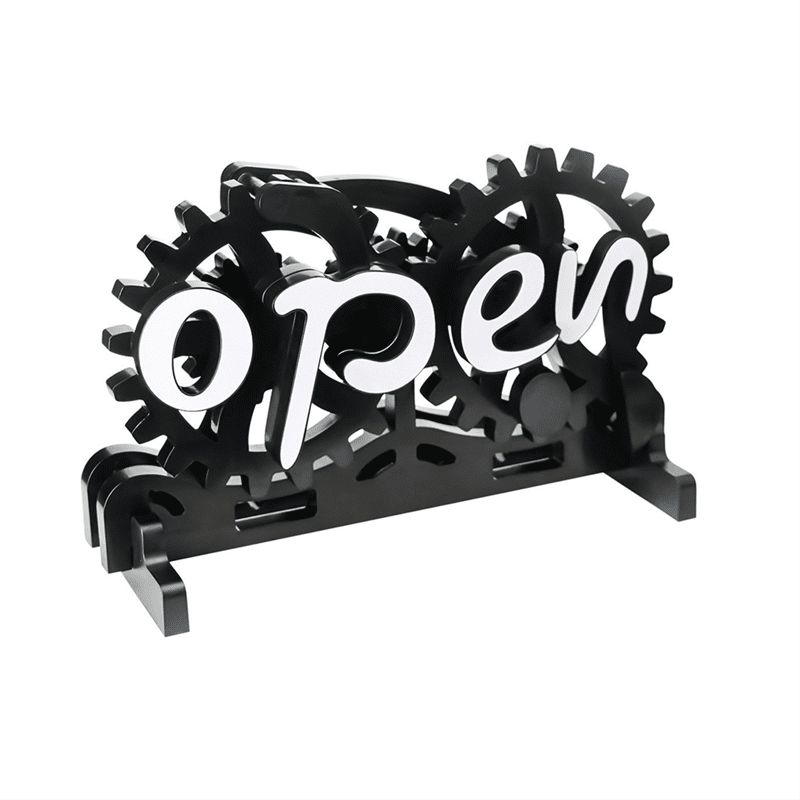 Open Closed Sign Board Hanging Door Sign Creative Gear Turn Over For open-closed-sign-board-hanging-door-sign-creative-gear-turn-over-for