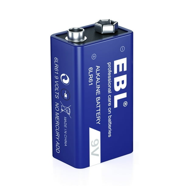 EBL 9V 6LR61 Alkaline Battery 9 Volt Batteries for Toy Camera - Walmart ...