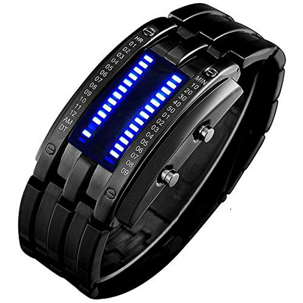 Mastop - Mastop Men's Lava Stainless Steel Lava RED LED Digital ...