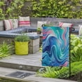 Blue Water Waves Garden Flag 12x18 Inch Abstract Gradient Pink Modern ...
