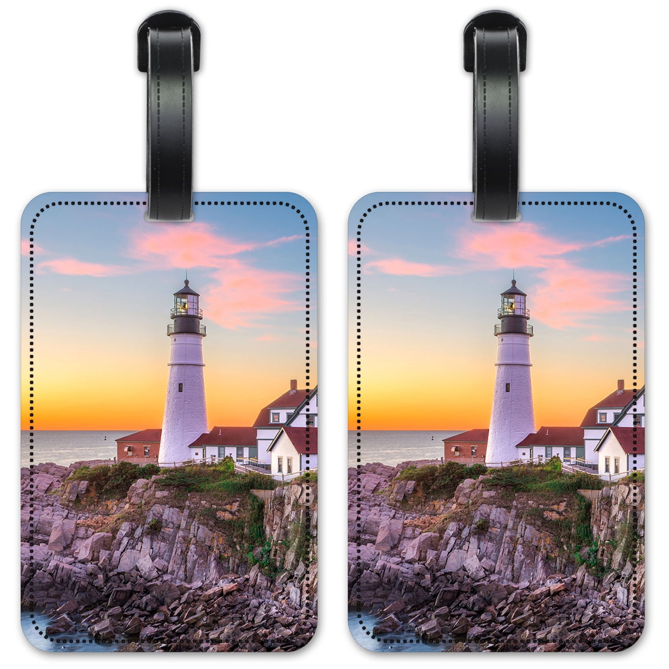 Lighthouse at Dusk - Luggage ID Tags / Suitcase Identification Cards ...