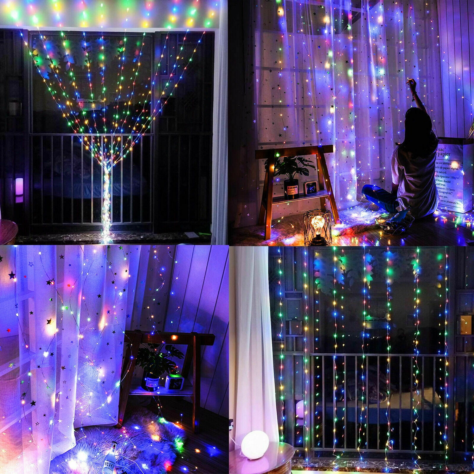 300led 3m Curtain Fairy Hanging String Lights Wedding Bedroom Home