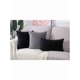 Black Velvet Embossed Wavy Stripe Decorative Throw Pillow Cover, Modern ...