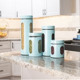 Home Basics 4 Piece Essence Collection Stainless Steel Canister Set ...
