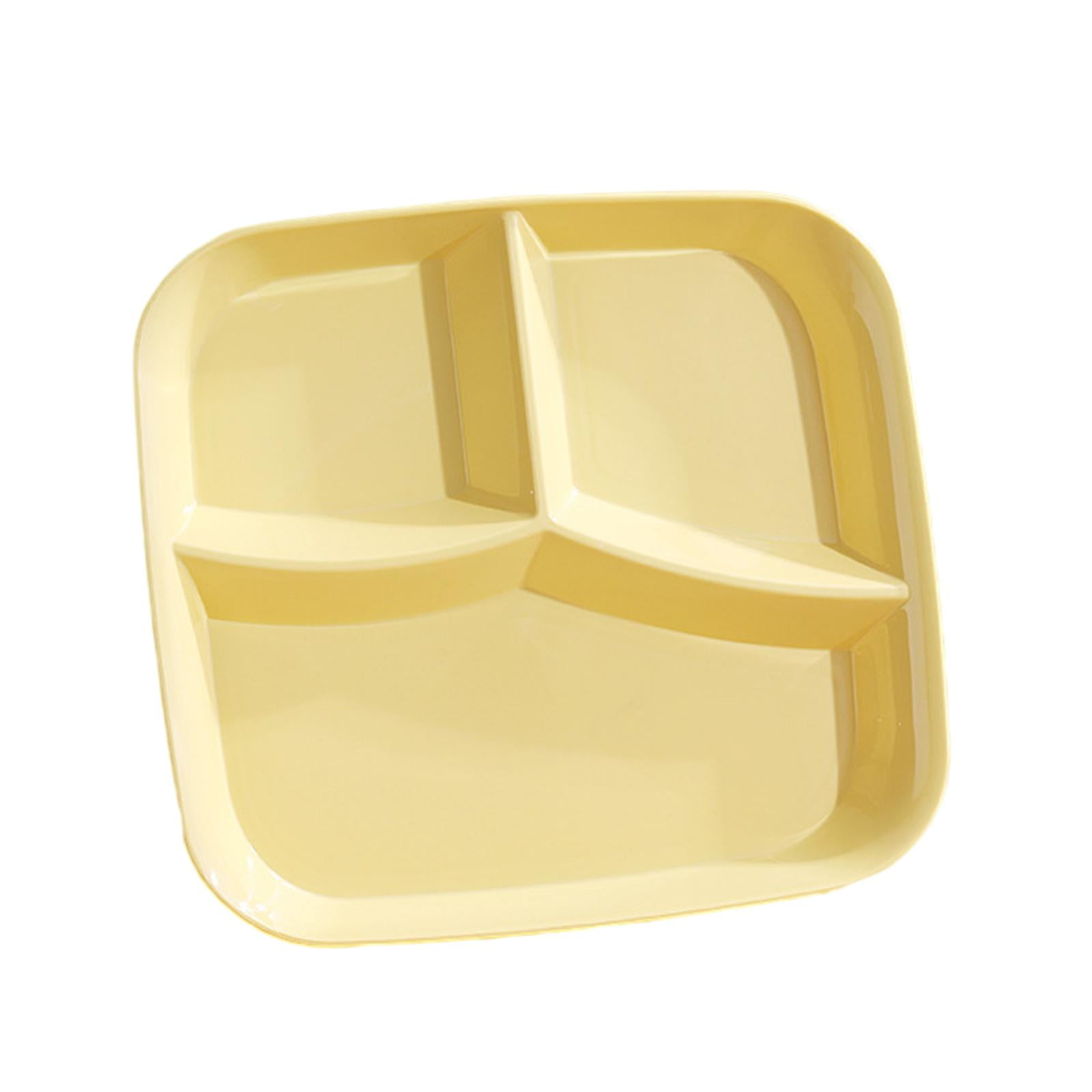 3-Compartment Plate Divided Dish School Tray Dinner Serving Platter ...