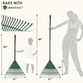 Orientools Garden Leaf Rake, 42"-60" Adjustable Steel Handle, 22-Tine ...