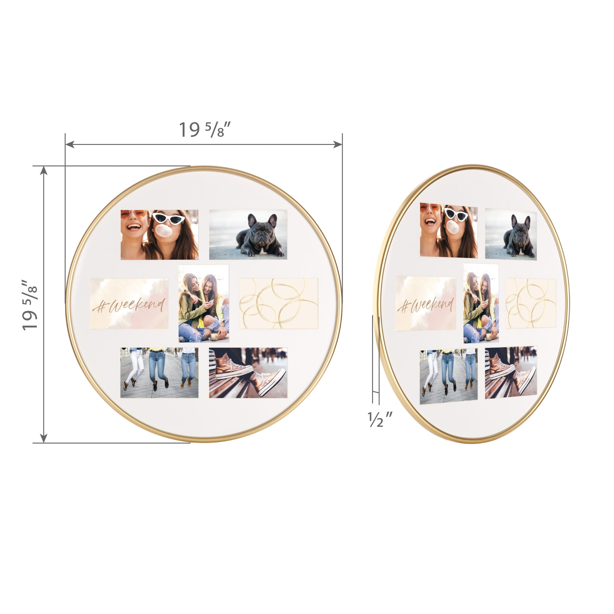 Buy Gallery Solutions Modern Round Collage Picture Frame Sets, Gold ...