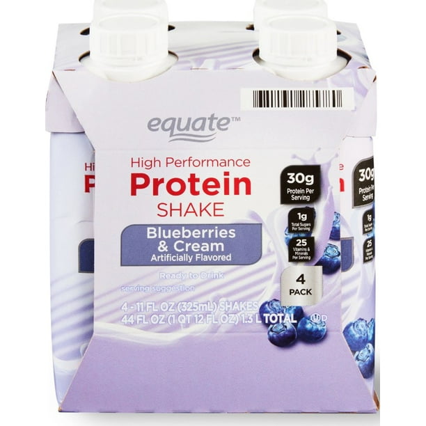 Equate High Performance Protein Nutrition Shake, Blueberries & Cream ...