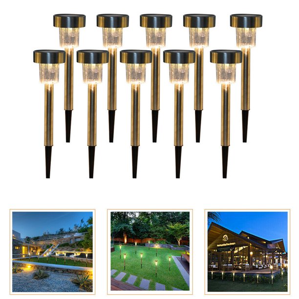 10 Pack Solar Lights Pathway Solar Path Lights Outdoor Waterproof Solar ...