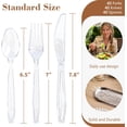 120 Count Heavy Duty Clear Plastic Silverware, 40 Forks, 40 Spoons, 40 ...