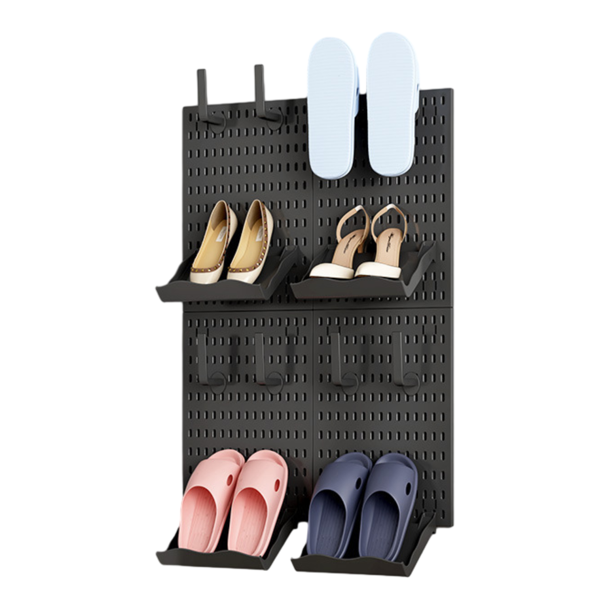Pegboards Kit Wall Mount Peg Board Shoe Storage Shelf Hanging Shoe ...