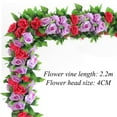 Pompotops Artificial Rose Flower Rattan Wall Hanging Indoor Windin ...