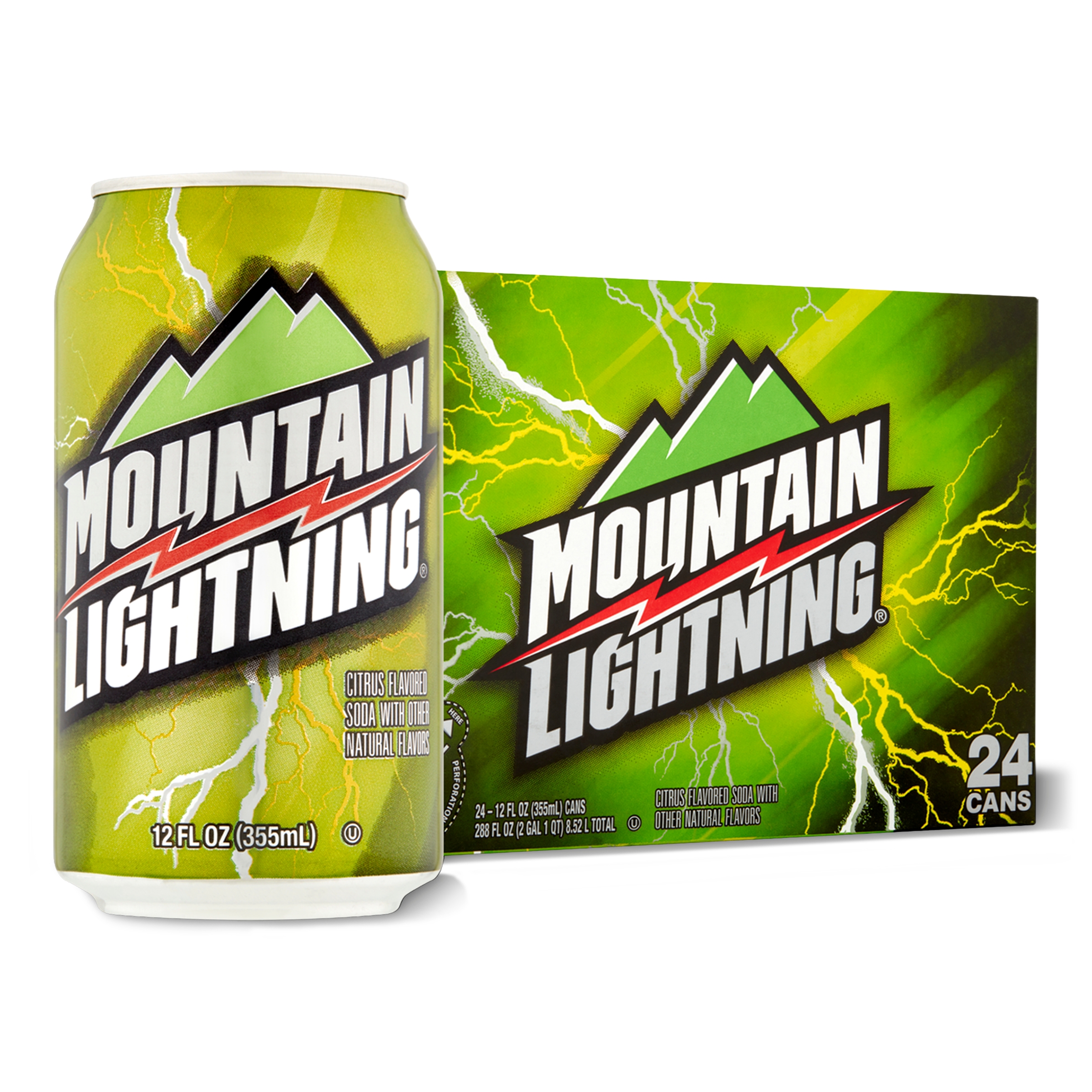 Great Value Mountain Lightning Citrus Flavored Soda Pop 12 Fl Oz 24 Great Value Mountain Lightning Citrus Flavored Soda Pop 12 Fl Oz 24