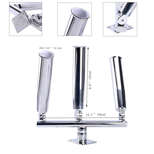 Amarine-made 3 Tube Silver Highly Polished Stainless Steel Trident ...