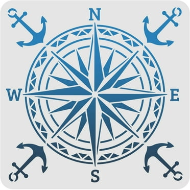 Compass Stencils Wall Decoration Template 11.8x11.8 inch Plastic ...