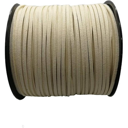 SURJDE 100 Yards 2.6mm Suede Leather Cords Leather Lace Flat Faux Suede ...