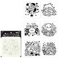 6Pcs Sea Creature Theme Templates 5x5Inch Kids Drawing Stencils for ...