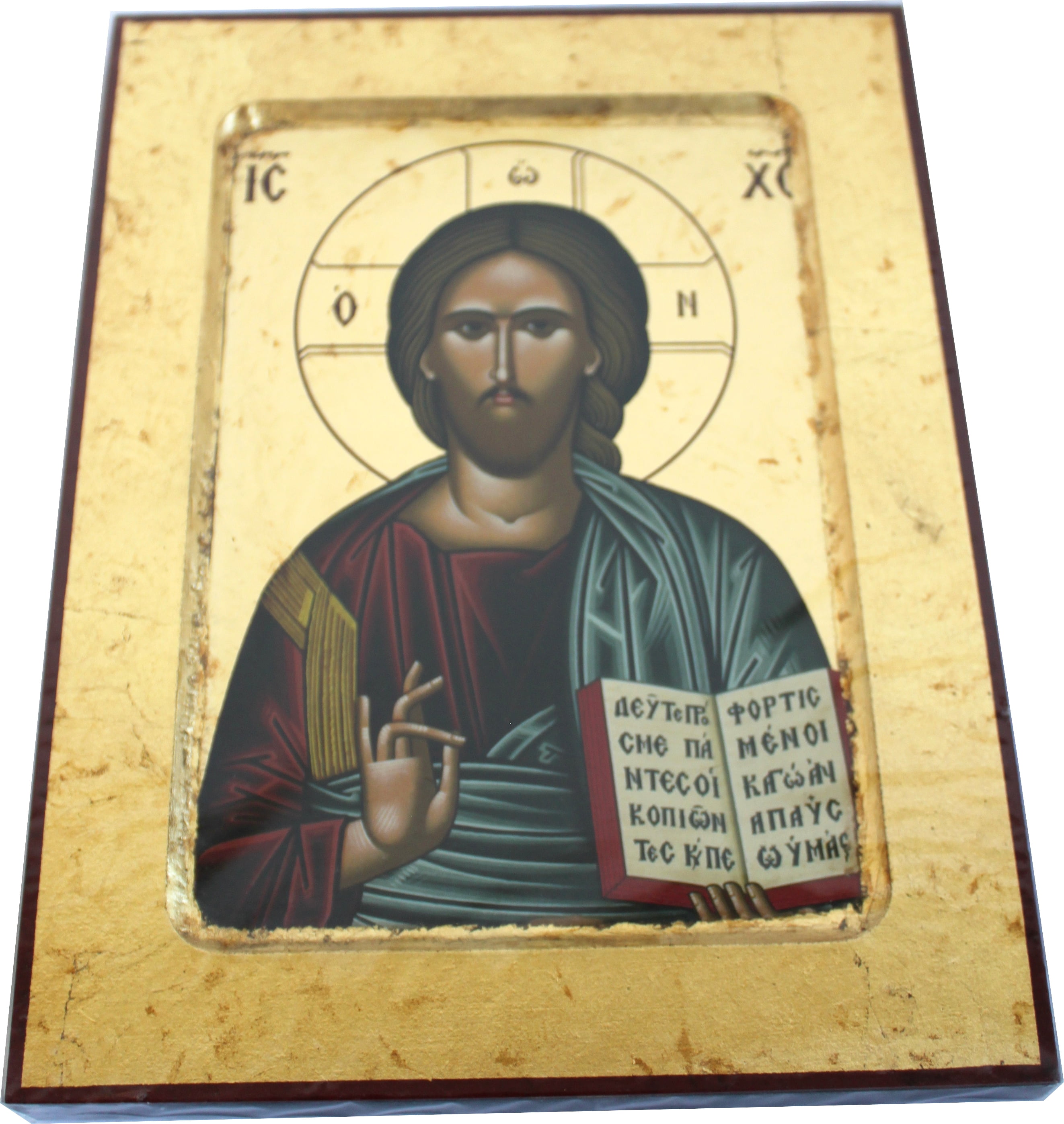 Holy Land Market Jesus Christ Pantocrator Icon with Sheets of Gold ...