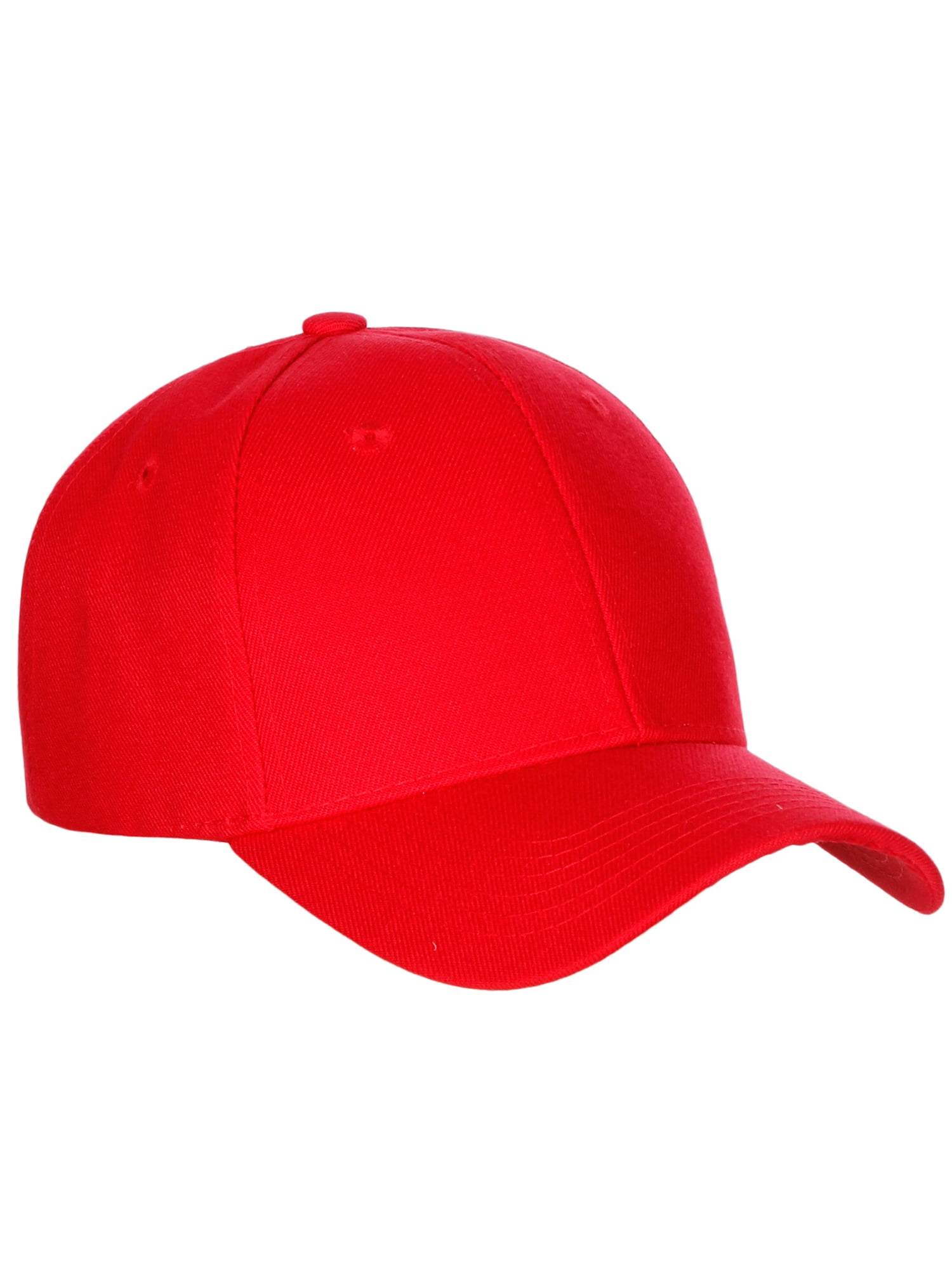 D&I Basic Baseball Cap Adjustable Closure Curved Visor Hat-Red ...