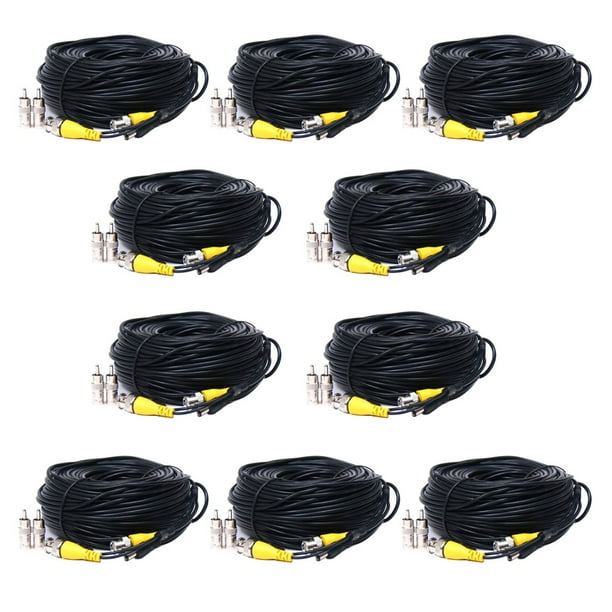 VideoSecu 10 Pack 150ft BNC RCA Video Power Extension Cables CCD ...