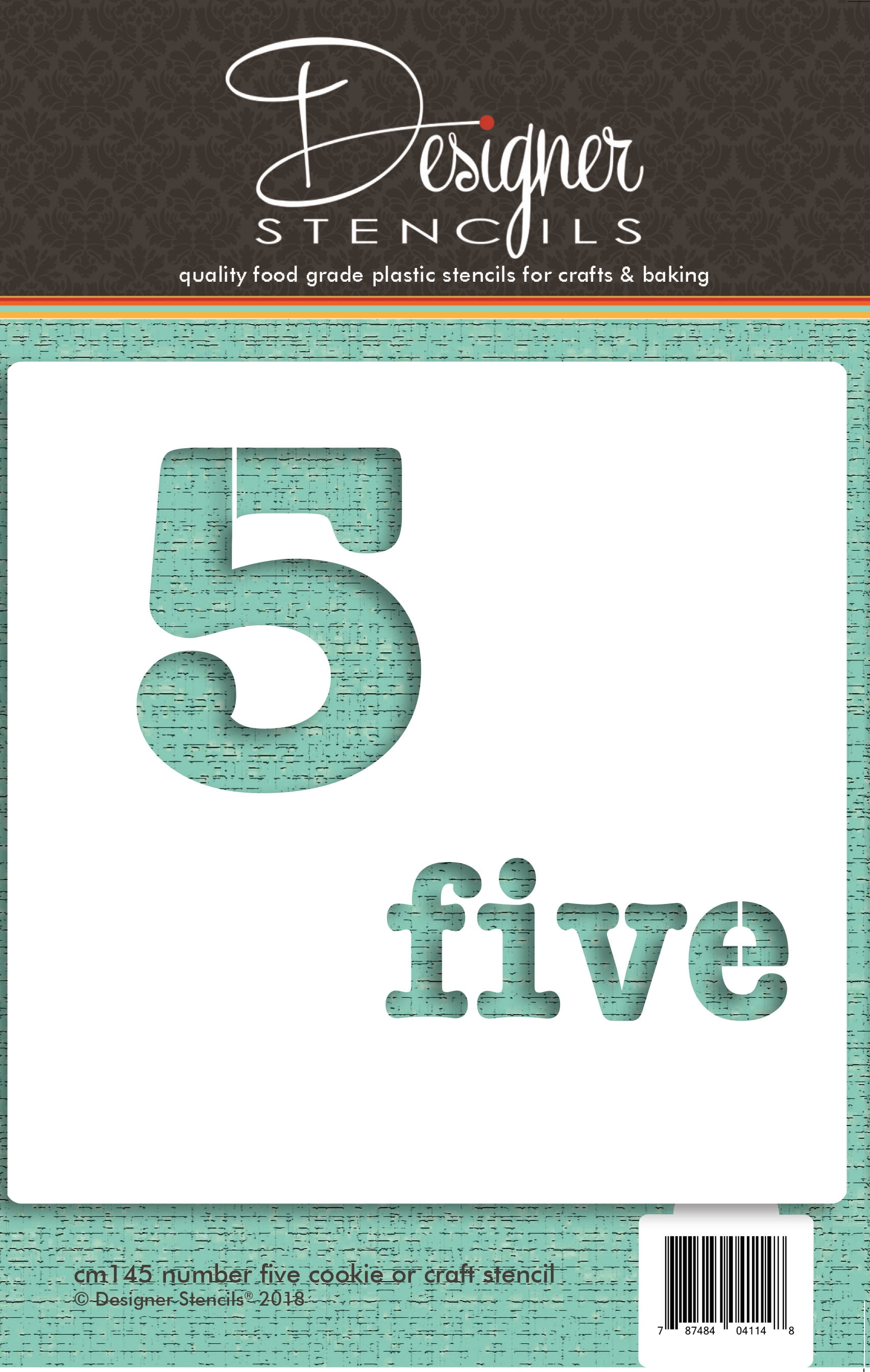 Number Five Cookie and Craft Stencil CM145 by Designer Stencils ...
