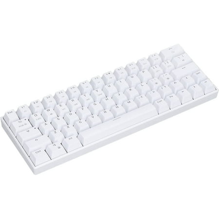 White Mechanical Gaming Keyboard, Compact 64 Keys Bluetooth Keyboard ...