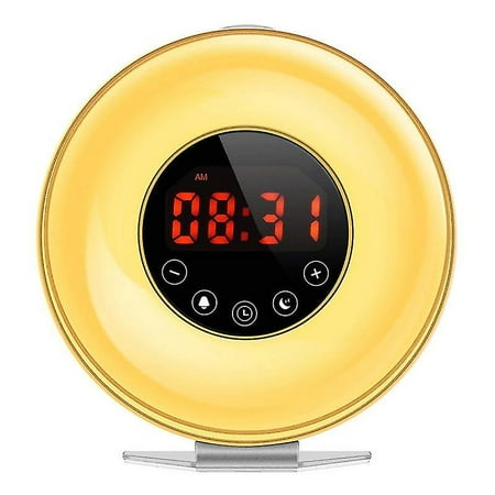 Bright Wooden Wake-up Light, 7 Colors And 6 Natural Sounds, Adjustable ...