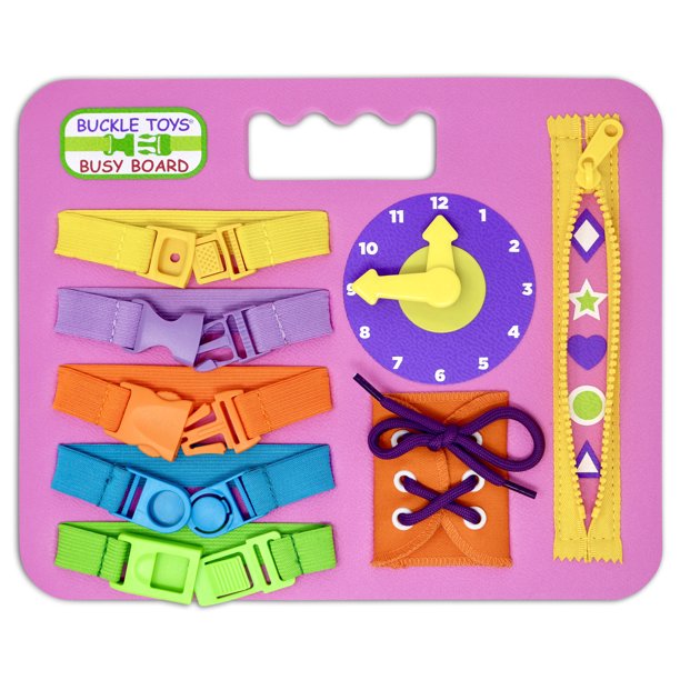 Buckle Toys Busy Board - Montessori Learning Toy for Toddlers - Walmart.com