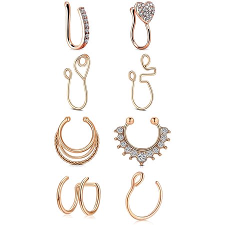 Fake Nose Cuff Non Piercing Fake Nose Rings for Women Indian African ...